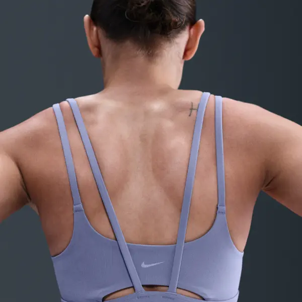 Nike Zenvy Strappy Light-support Padded Sports Bra - Blue