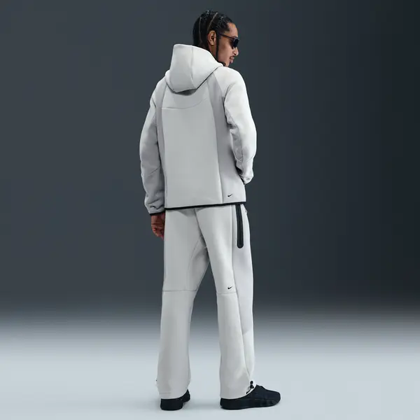 Nike Tech Color-block Open-hem Fleece Pants - Grey