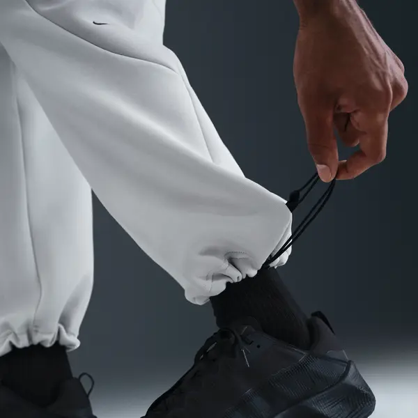 Nike Tech Color-block Open-hem Fleece Pants - Grey