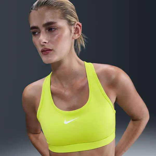 Nike Swoosh Medium Support Padded Sports Bra - Green