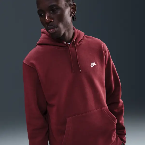Nike Club Pullover Fleece Hoodie - Red