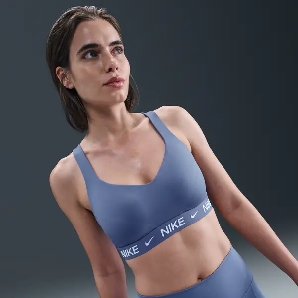 Nike Indy High Support Padded Adjustable Sports Bra - Blue