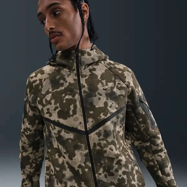 Nike Tech Full-zip Fleece Camo Windrunner Jacket - Brown