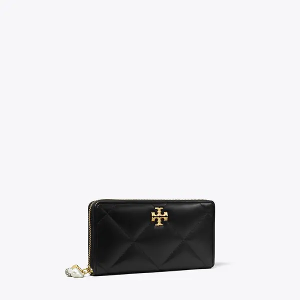 Tory Burch Kira Diamond Quilt Charm Continental Wallet - Black