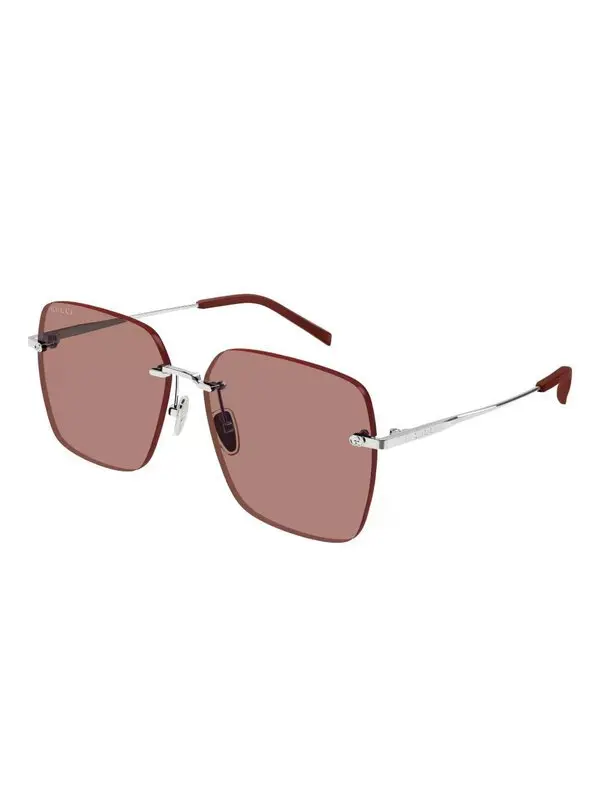 Gucci Gg1955sa Square Rimless Sunglasses - Silver