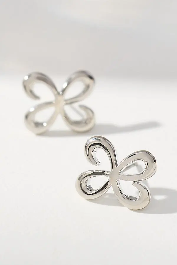 Maeve Logo Post Earrings - Silver