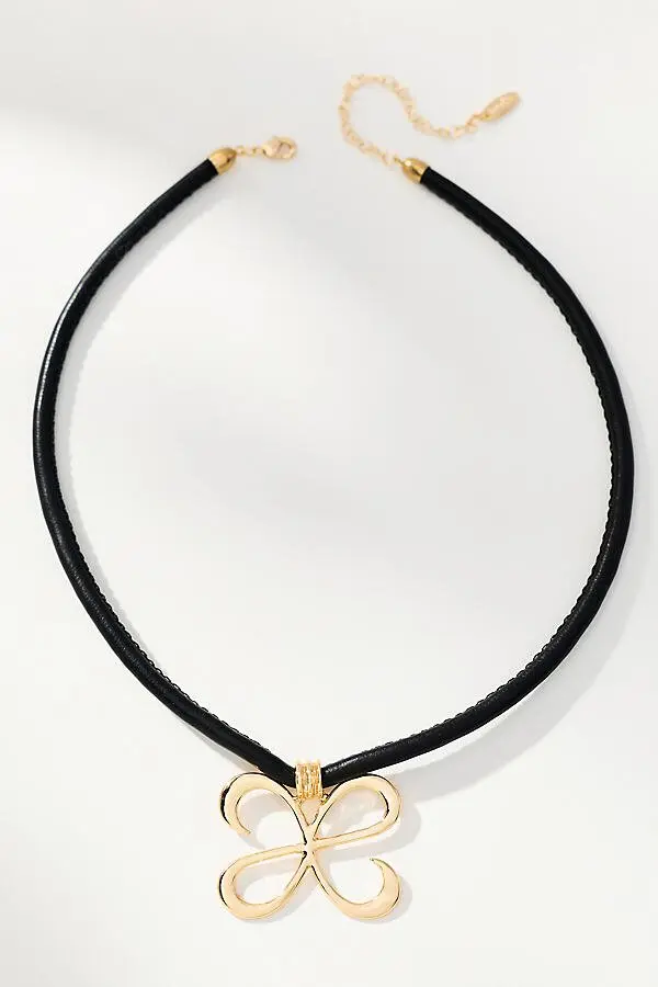 Maeve Corded Collar Necklace - Black