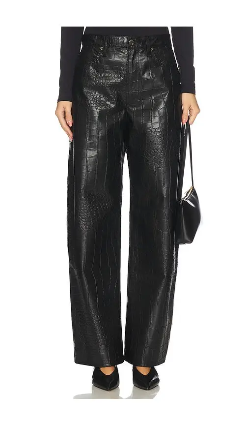 AGOLDE Arc Pant Faux Leather - Croc