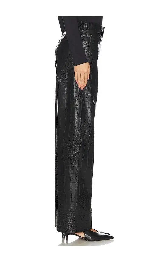AGOLDE Arc Pant Faux Leather - Croc