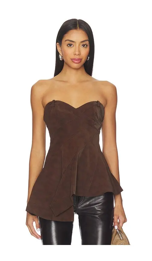 AMUR Augusta Bustier Peplum Top