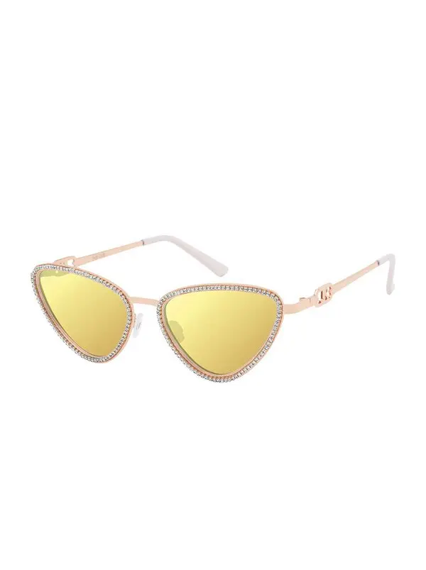 CIO Triangle Crystal Encrusted Aviator Sunglasses - One-color