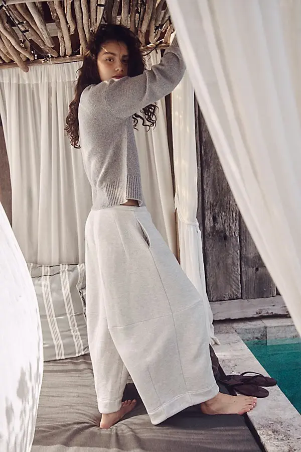 Free People Marlo Wide Leg Pants - Heather Grey
