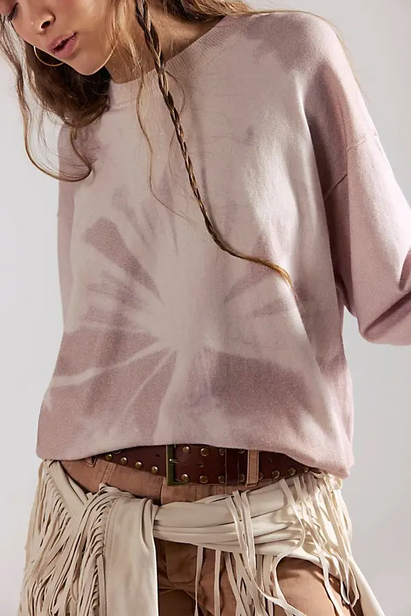 Free People We The Free Nouvelle Pattern Pullover - Taupe Dandelion