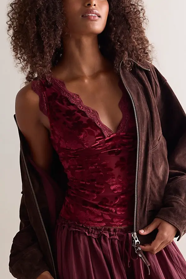 Free People Intimately Loved You First Cami - Cabernet Combo