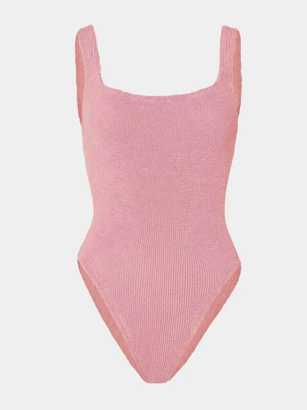 Hunza G Square Neck Swimsuit - Dusty Pink