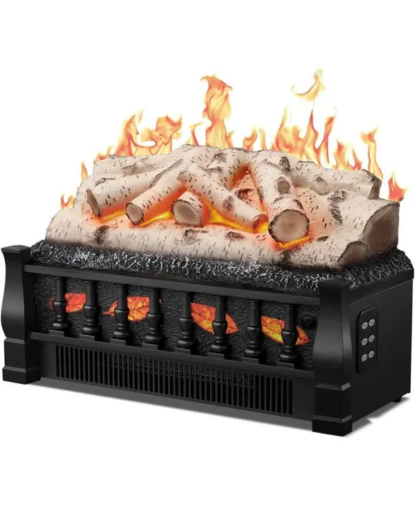 COWSAR 21 Inches Electric Fireplace Insert Log Heater With 5 Flame Brightness And 5 Flicker Speed - No Color
