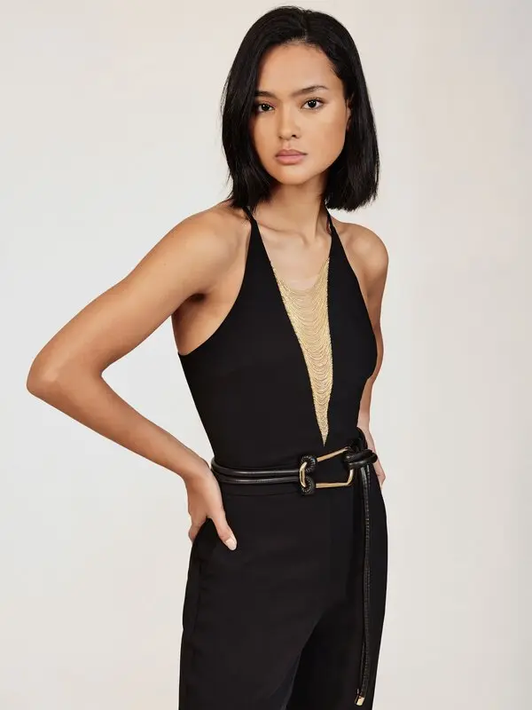REISS Kamila Chain-detail Flared-leg Jumpsuit