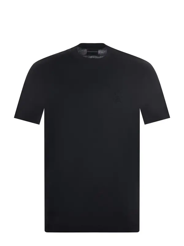 Emporio Armani Lyocell And Cotton T-shirt - Black