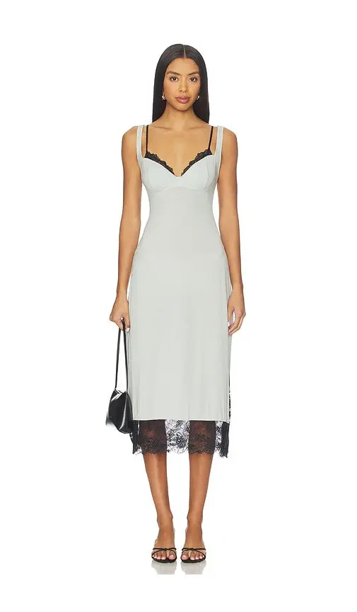 Free People X Intimately Fp Party Crasher Midi Slip Dress - Grey