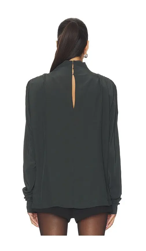 EAVES Saeunn Drape Neck Blouse - Grey