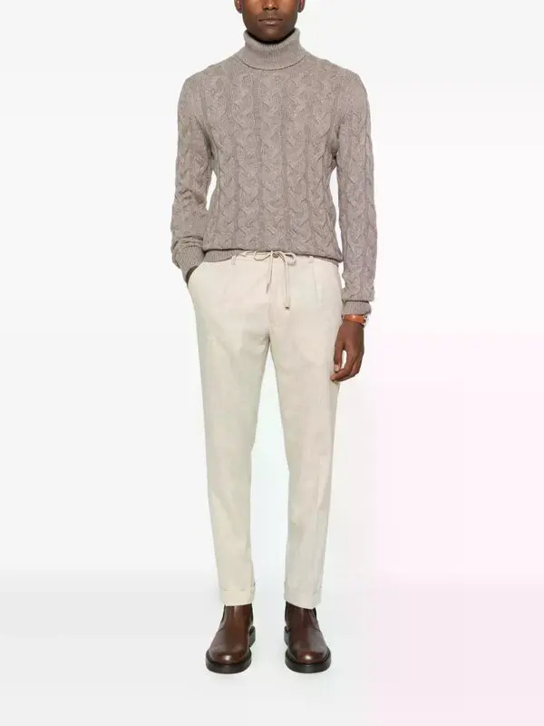 GRAN SASSO Drawstring Cuffed Trousers - Neutrals
