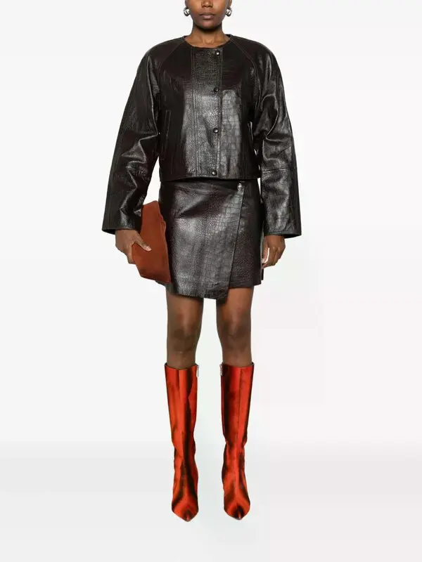 STAND STUDIO Embossed Leather Coat