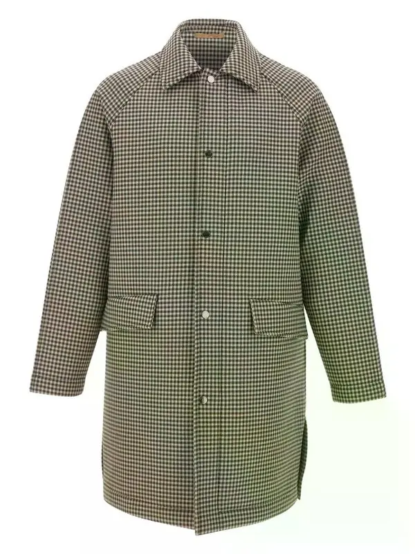 PAOLO PECORA Micro-check Shirt-collar Coat