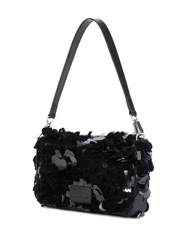 Staud Timmy Sequin Shoulder Bag - Black