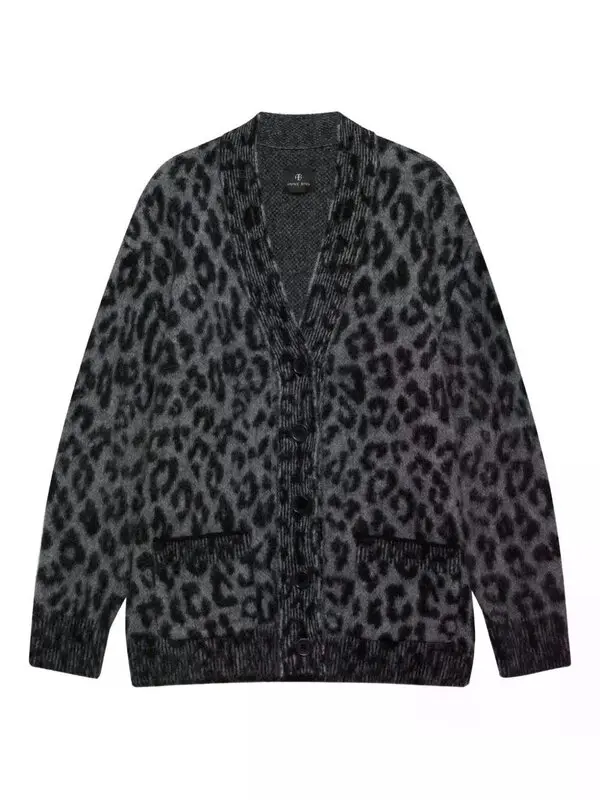 ANINE BING Leopard-pattern Button-up Cardigan
