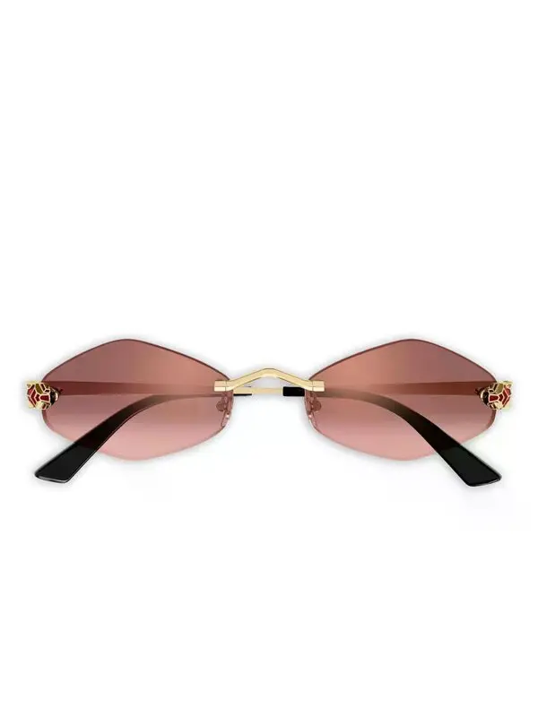 CARTIER Panthère Geometric-frame Sunglasses - Gold