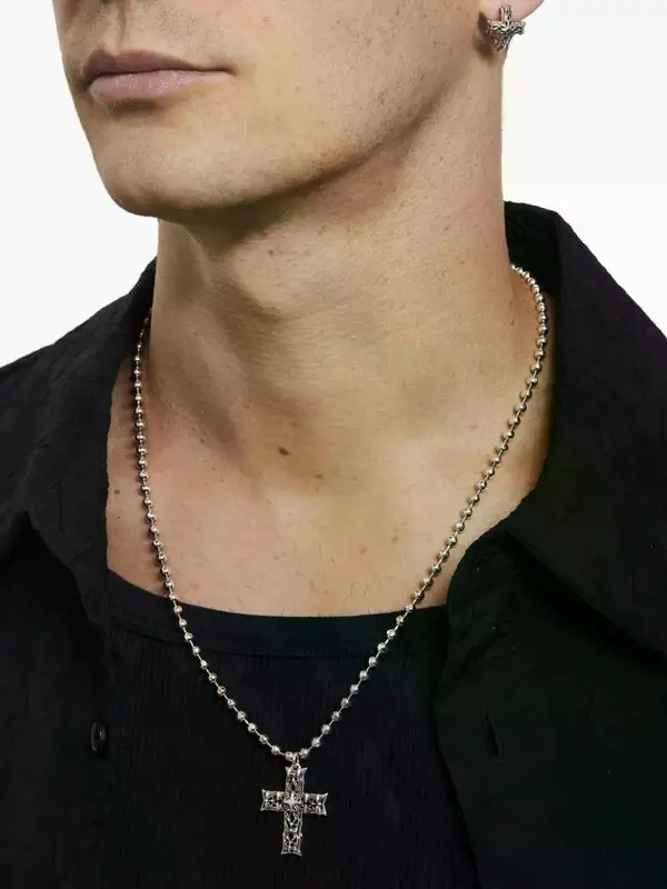 Emanuele Bicocchi Beaded Notre-dame Cross Chain Necklace