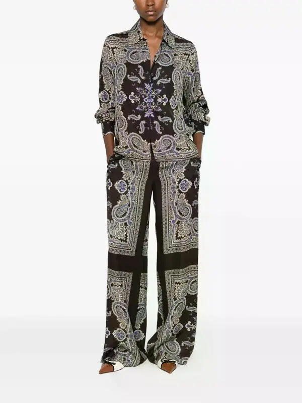 Liu Jo Paisley-print Wide-leg Trousers