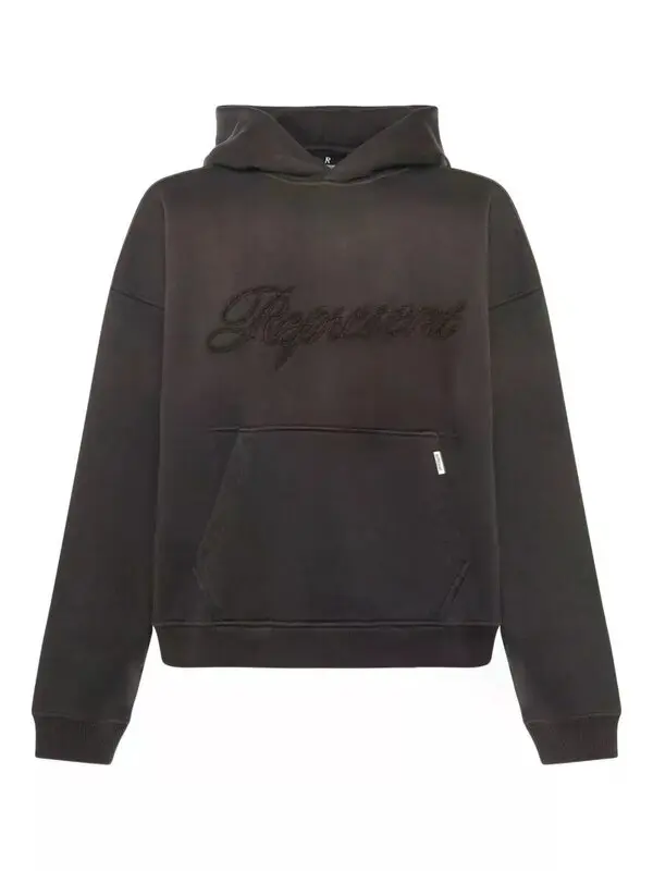 REPRESENT Logo-embroidered Hoodie - Brown