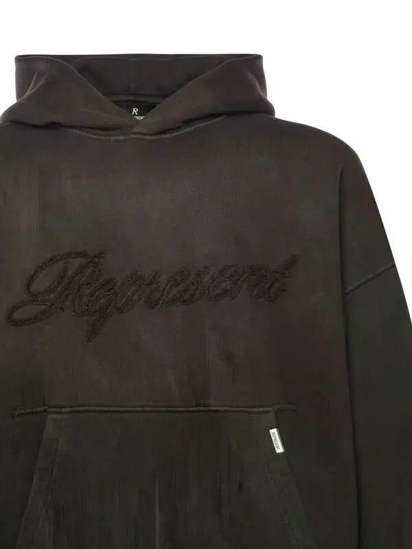 REPRESENT Logo-embroidered Hoodie - Brown