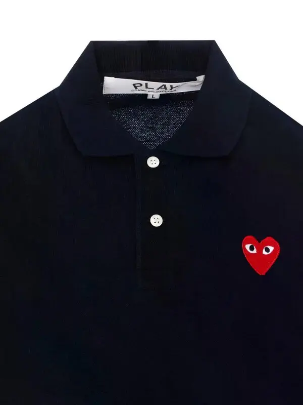 Play Comme Des Garcon Heart-patch Polo Shirt - Blue