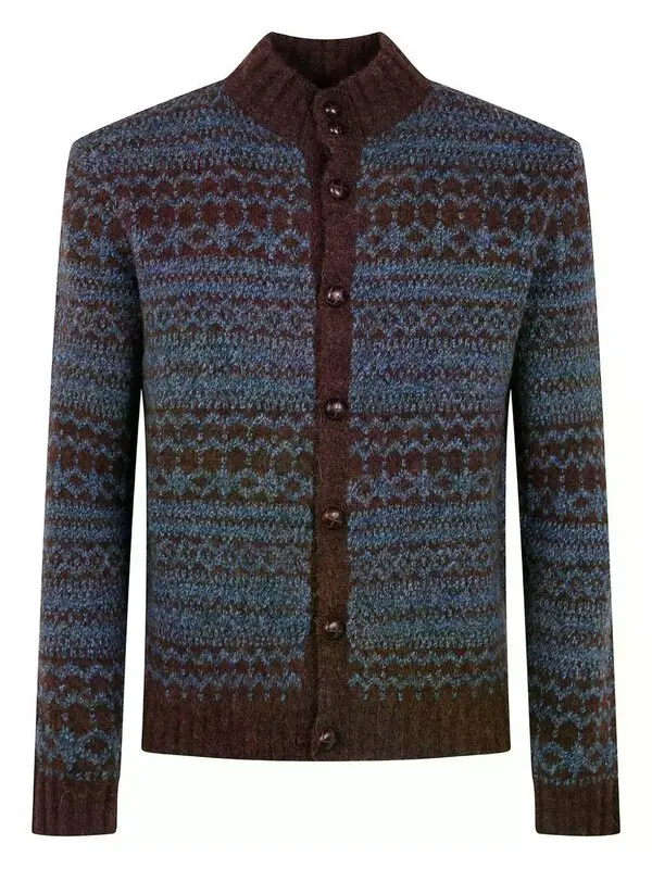 BALLANTYNE Fair-isle Jacquard Knit Cardigan
