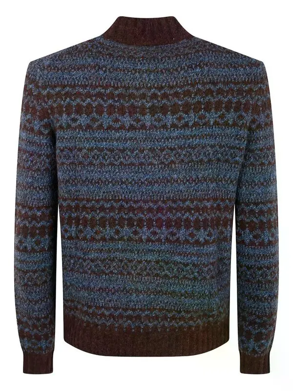 BALLANTYNE Fair-isle Jacquard Knit Cardigan
