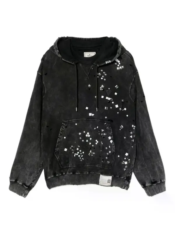 Mihara Yasuhiro Stud-embellished Hoodie - Black