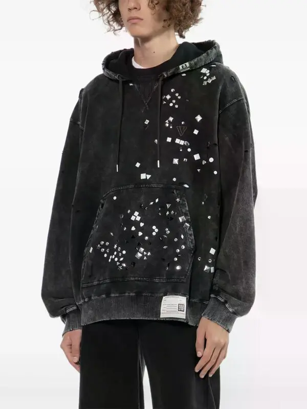 Mihara Yasuhiro Stud-embellished Hoodie - Black