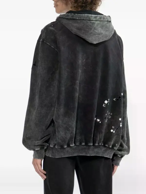 Mihara Yasuhiro Stud-embellished Hoodie - Black
