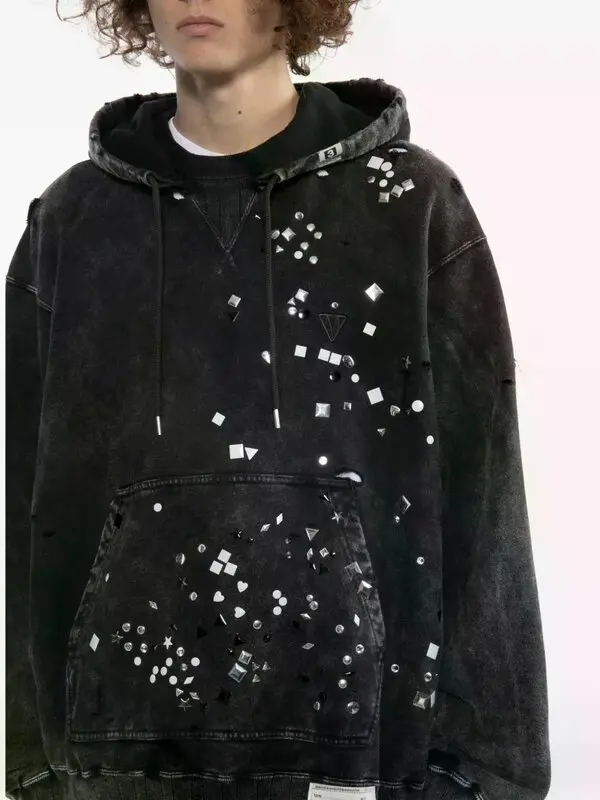 Mihara Yasuhiro Stud-embellished Hoodie - Black