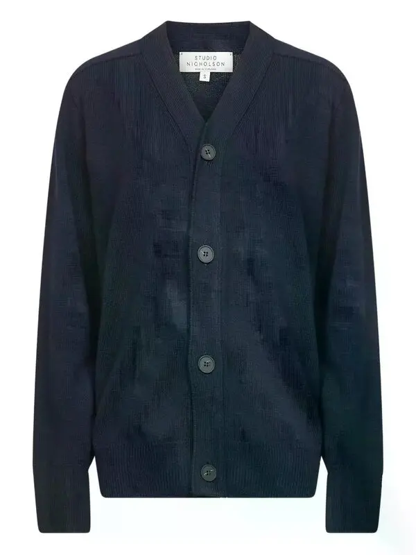 Studio Nicholson Conan V-neck Cardigan - Blue