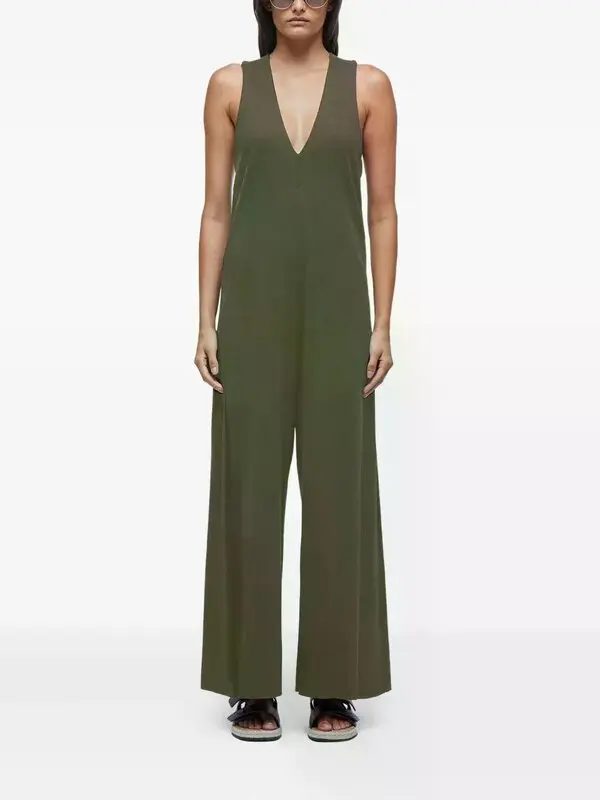 OSKLEN V-neck Open-back Jumpsuit - Green