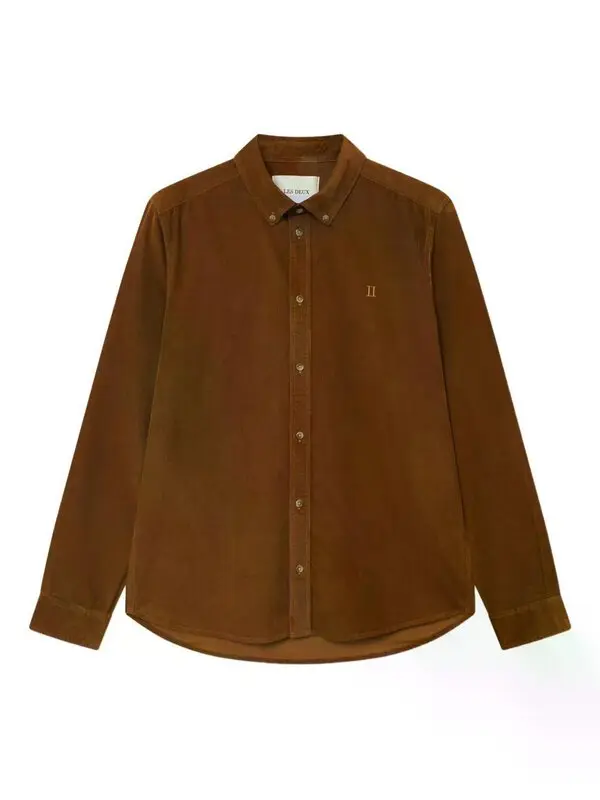 LES DEUX Konrad Pinwale Corduroy Shirt - Brown