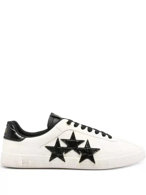 Amiri Star-motif Leather Sneakers - White