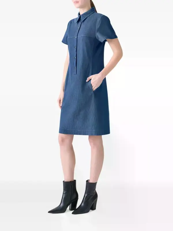 Akris Buttoned Collared Mini Dress