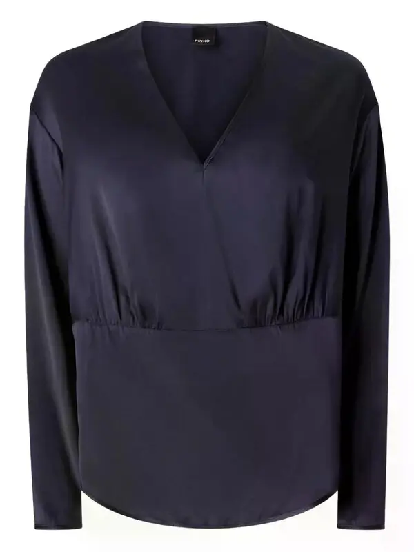 Pinko Frisella V-neck Gathered Blouse