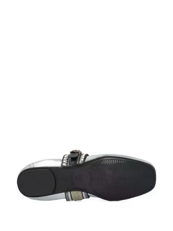 Pinko Pearl-embellished Buckle Ballet Flats