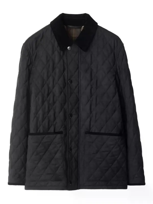 Burberry Quilted Corduroy-collar Jacket - Black