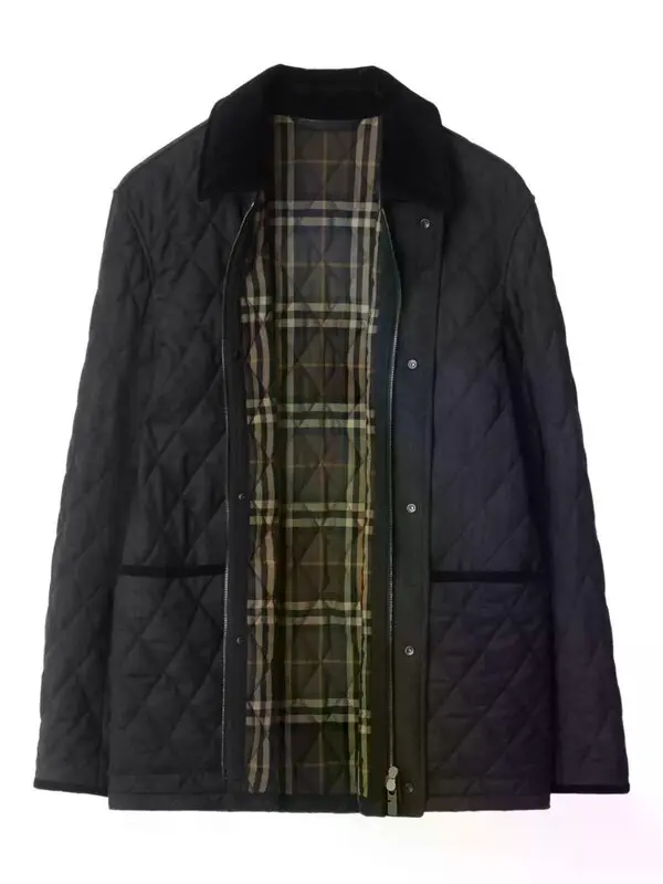Burberry Quilted Corduroy-collar Jacket - Black